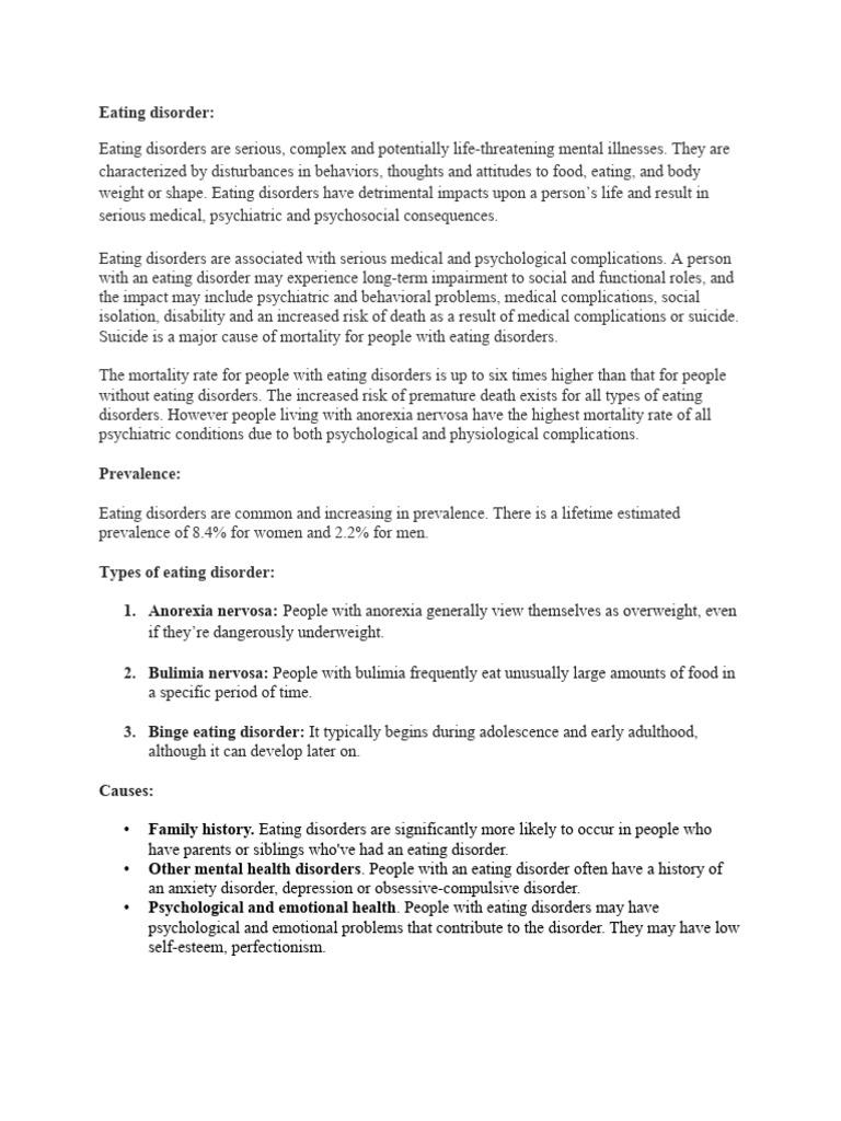 Understanding Eating Disorders and Anorexia | PDF | Eating Disorder ...