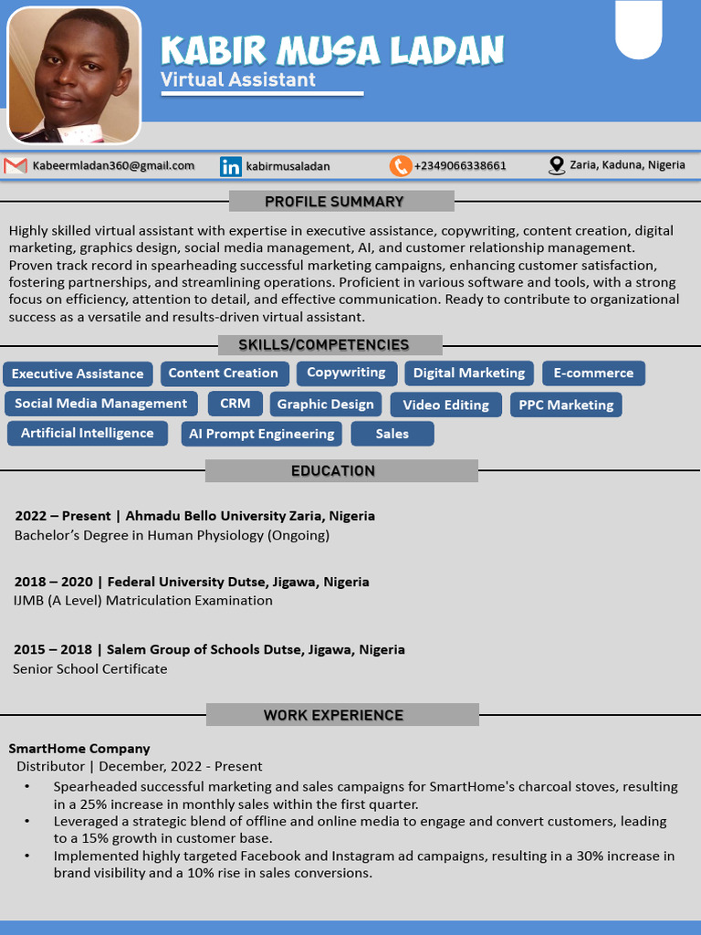 Remote Work Resume Sample | PDF | Customer Relationship Management ...