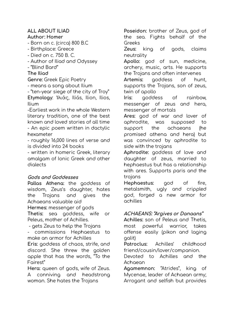 The Iliad | PDF