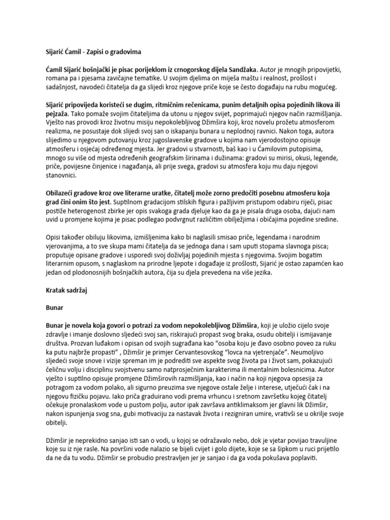 Sijaric Camil - Zapisi o gradovima | PDF