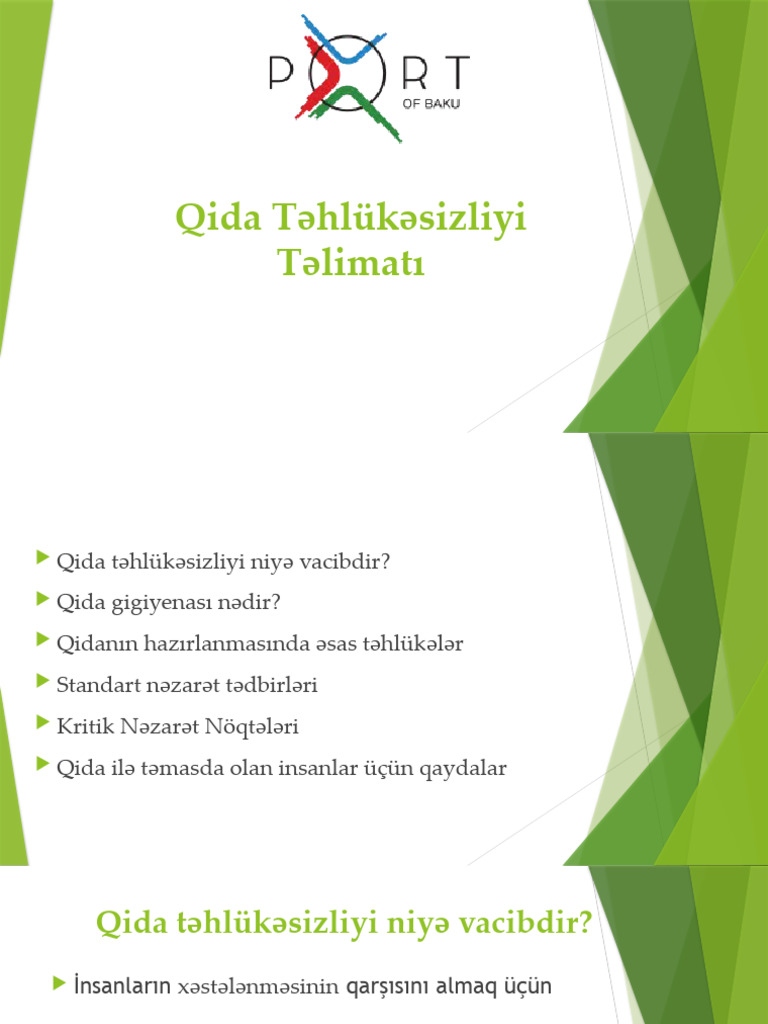Qida Təhlükəsizliyi Təlimi | PDF