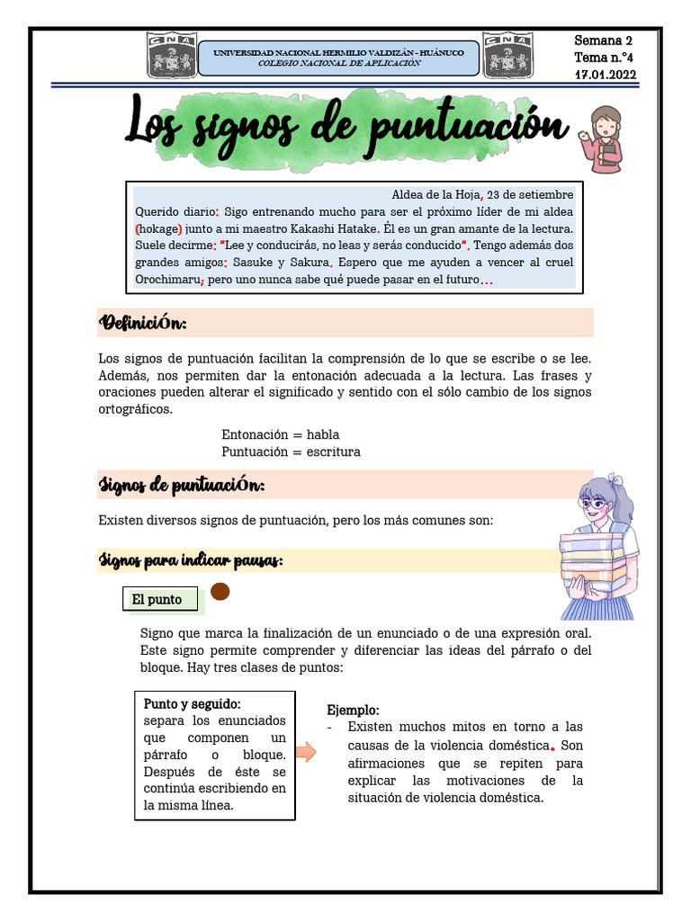 Signos de Puntuación: Definición y Ejemplos | PDF | Puntuación | Coma