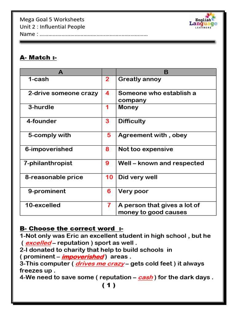 Mega Goal - 5 Revision - 2 | PDF