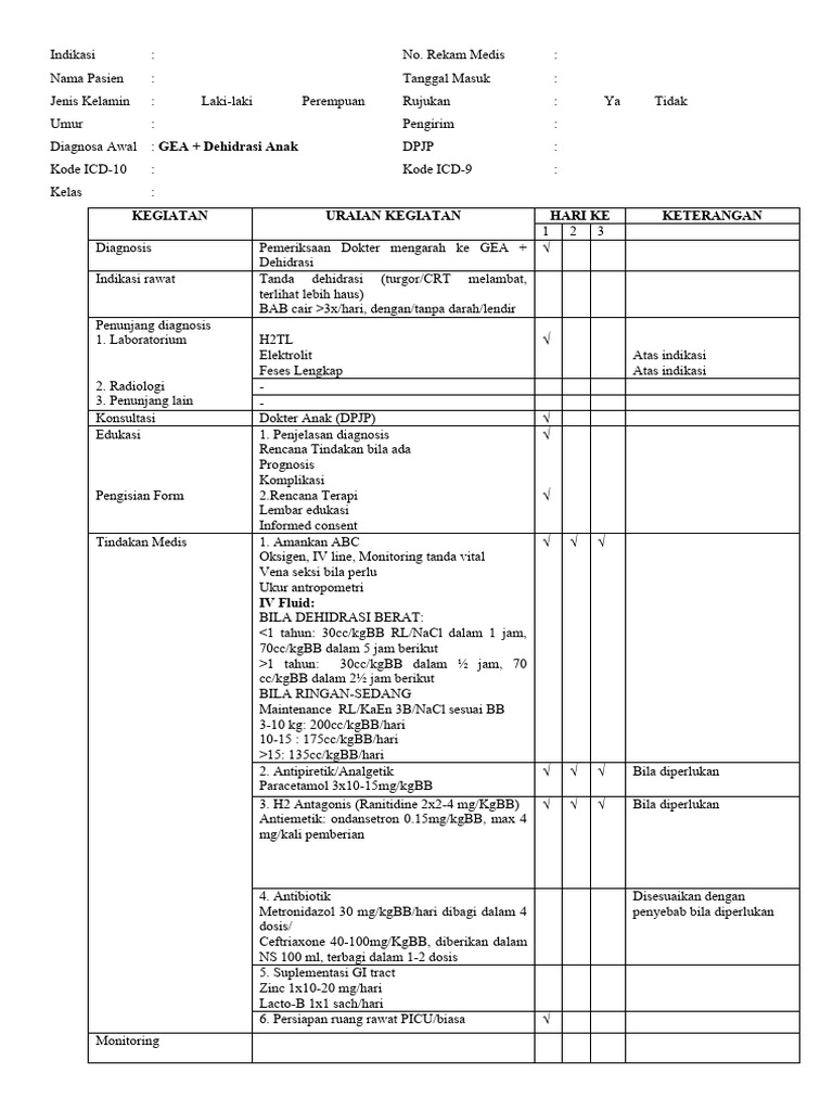 Kode ICD-10 untuk GEA dan Dehidrasi | PDF