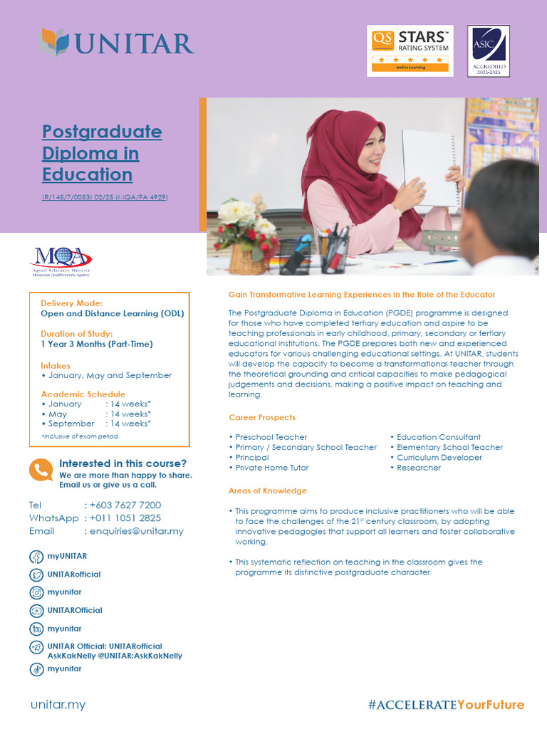 PGDE Program at UNITAR: Transformative Teaching | PDF | Career & Growth