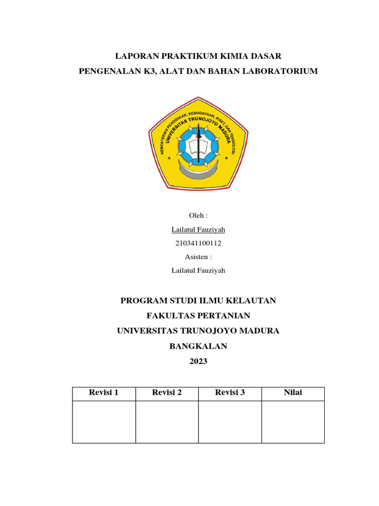Format Kimdas Pengenalan K3, Alat Dan Bahan Laboratorium Fix | PDF