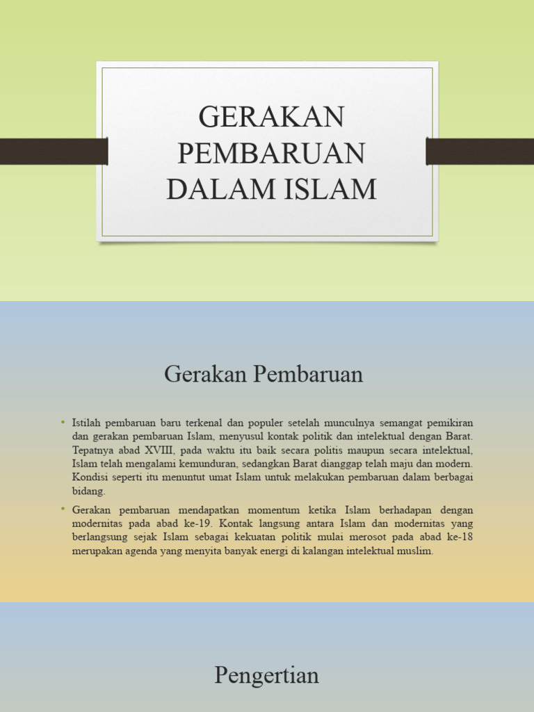 Gerakan Pembaharuan Dalam Islam | PDF