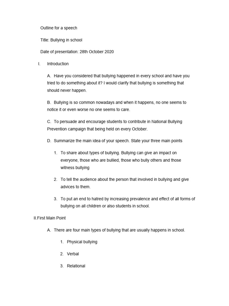 National Bullying Prevention Speech | PDF | Bullying | Cyberbullying