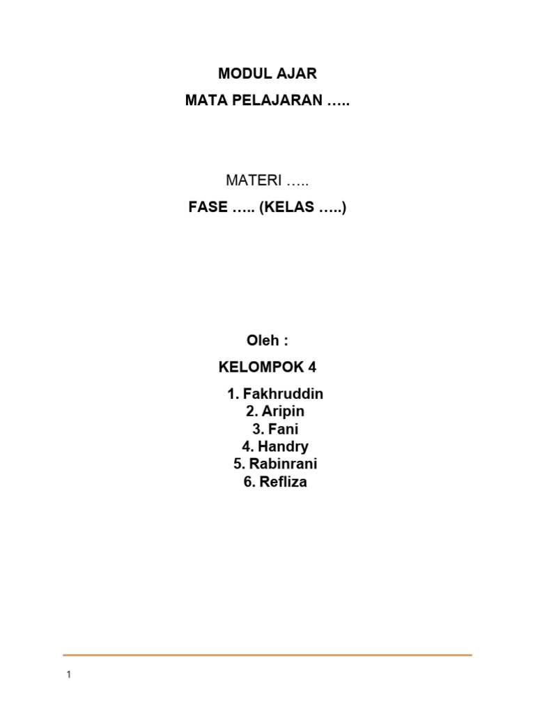 Format Modul Ajar | PDF