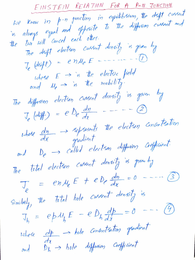 Einstein Relation in Semiconductors | PDF