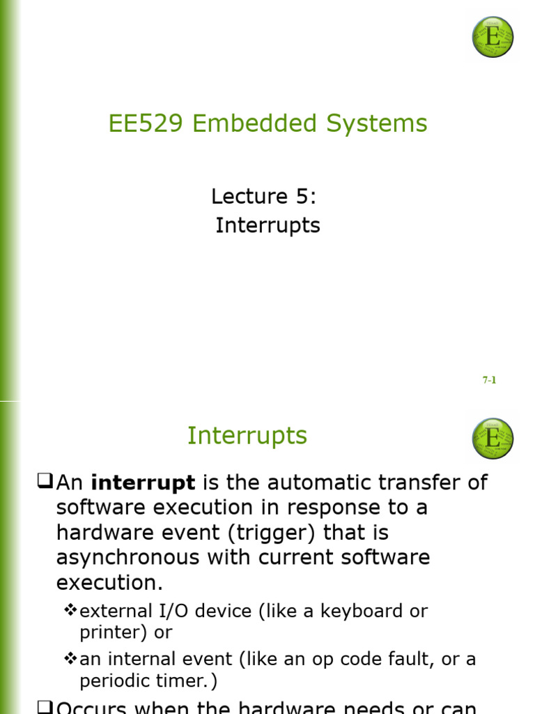 Lec5 Interrupts | PDF | Computers