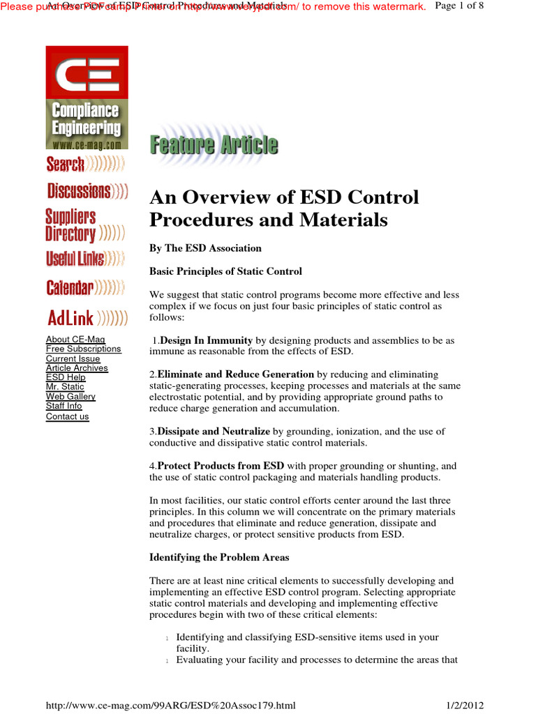 ESD Control Program An Overnier of ESZD Control Proceedures | PDF ...
