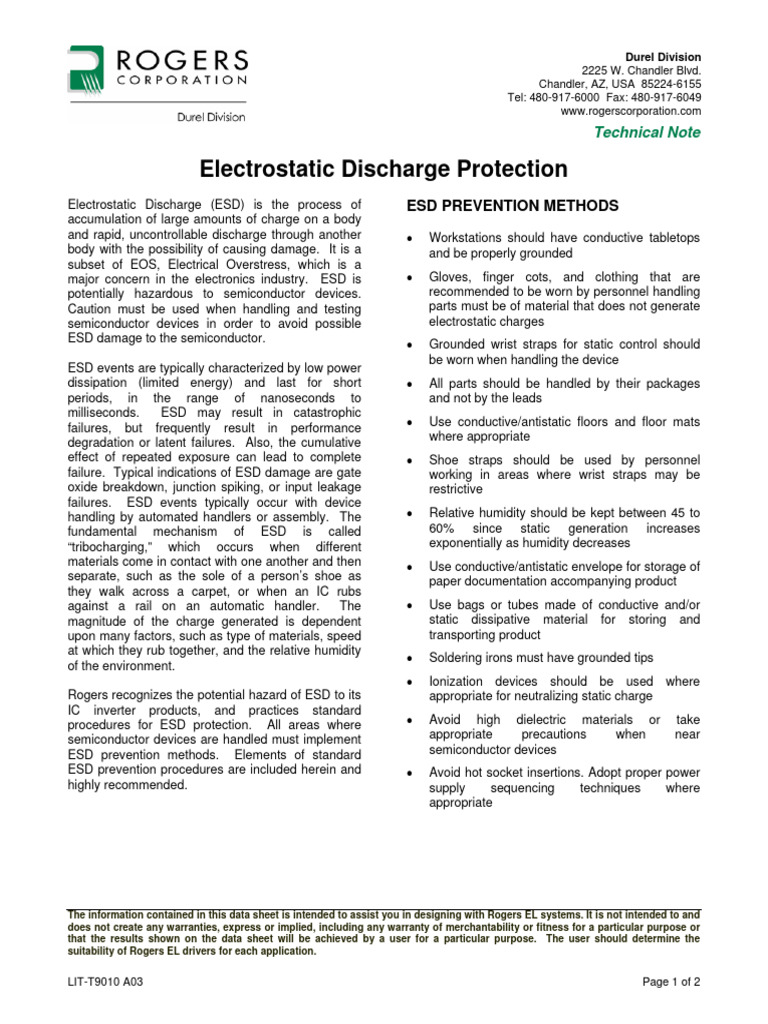 Electrostatic Discharge Protection[1] | PDF | Electrostatic Discharge | Electricity