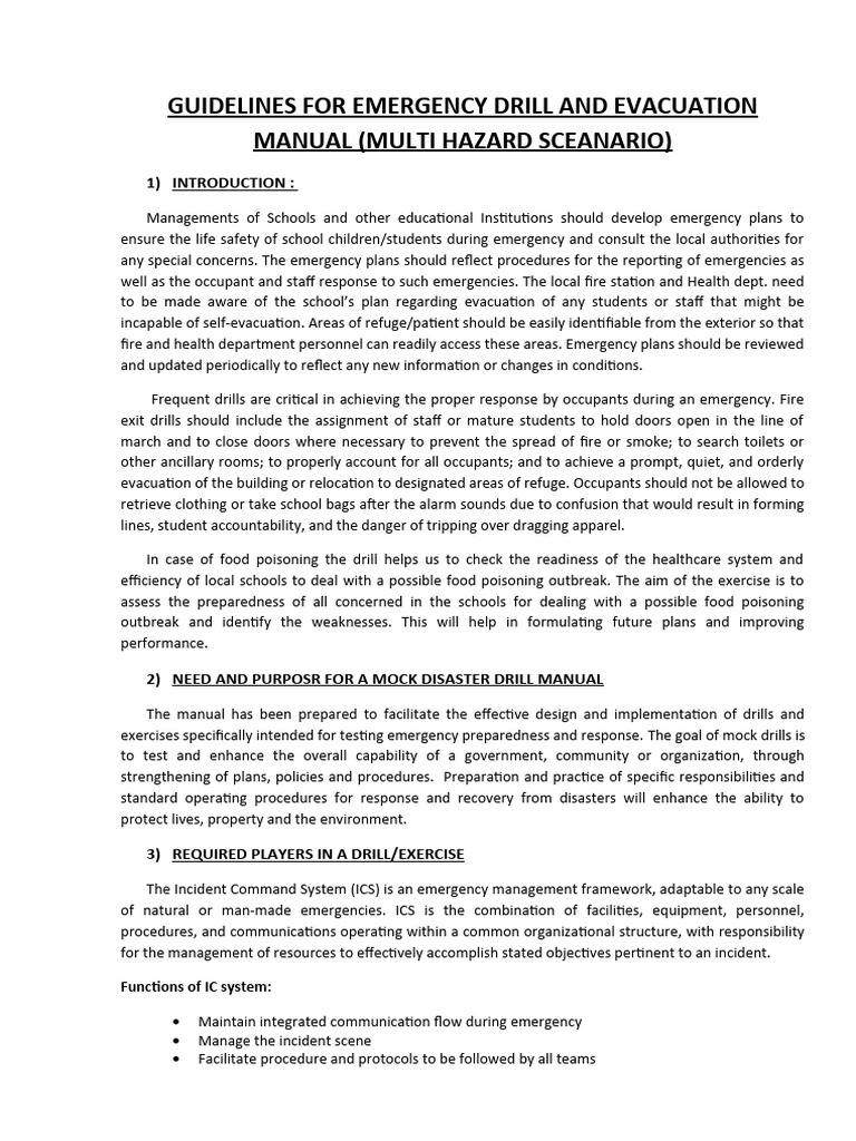 Updated - Guidelines For - Eq - Fire - Mockdrill in School | PDF ...