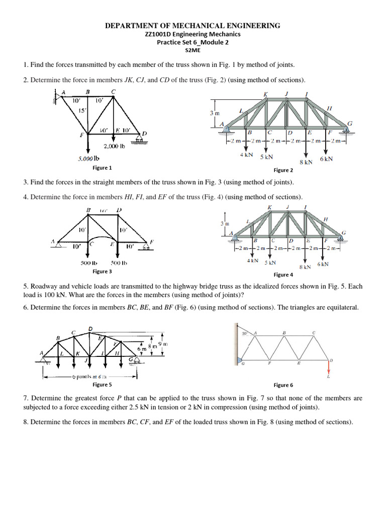 Practice Set 6 - Module 2 | PDF | Truss | Structural Engineering