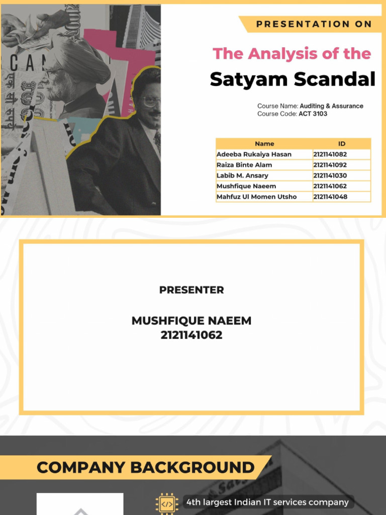 Satyam Scandal_Group 10 | PDF