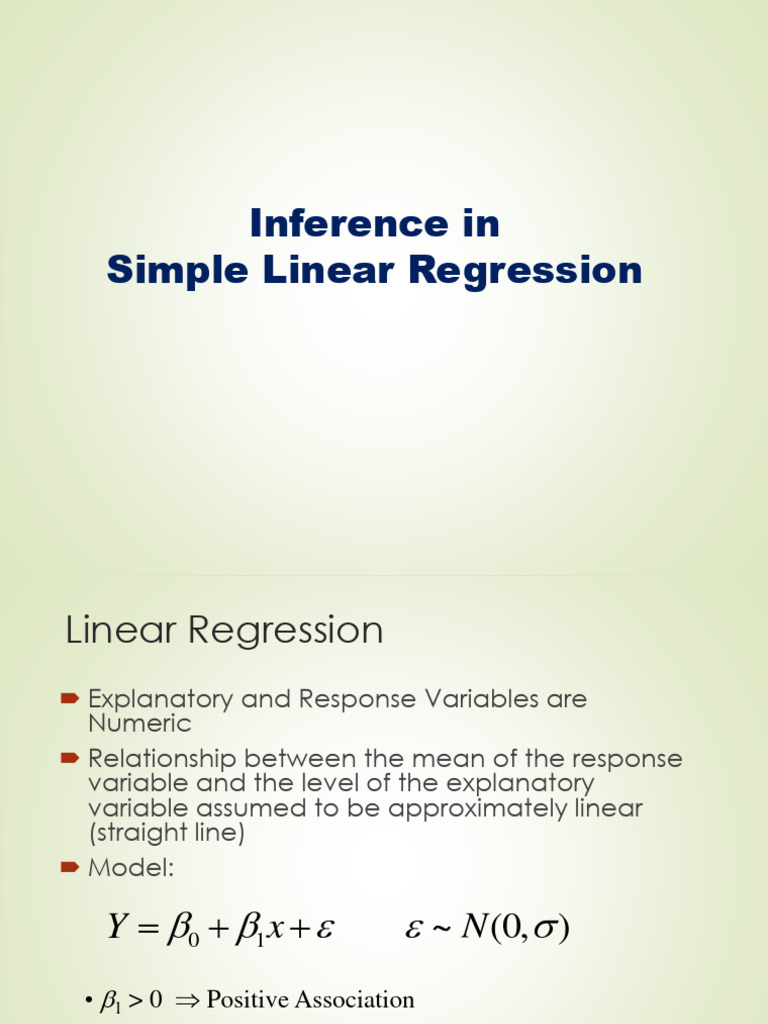 Materi 5.1-Inference in Simple Linear Regression | PDF | Regression Analysis | Linear Regression