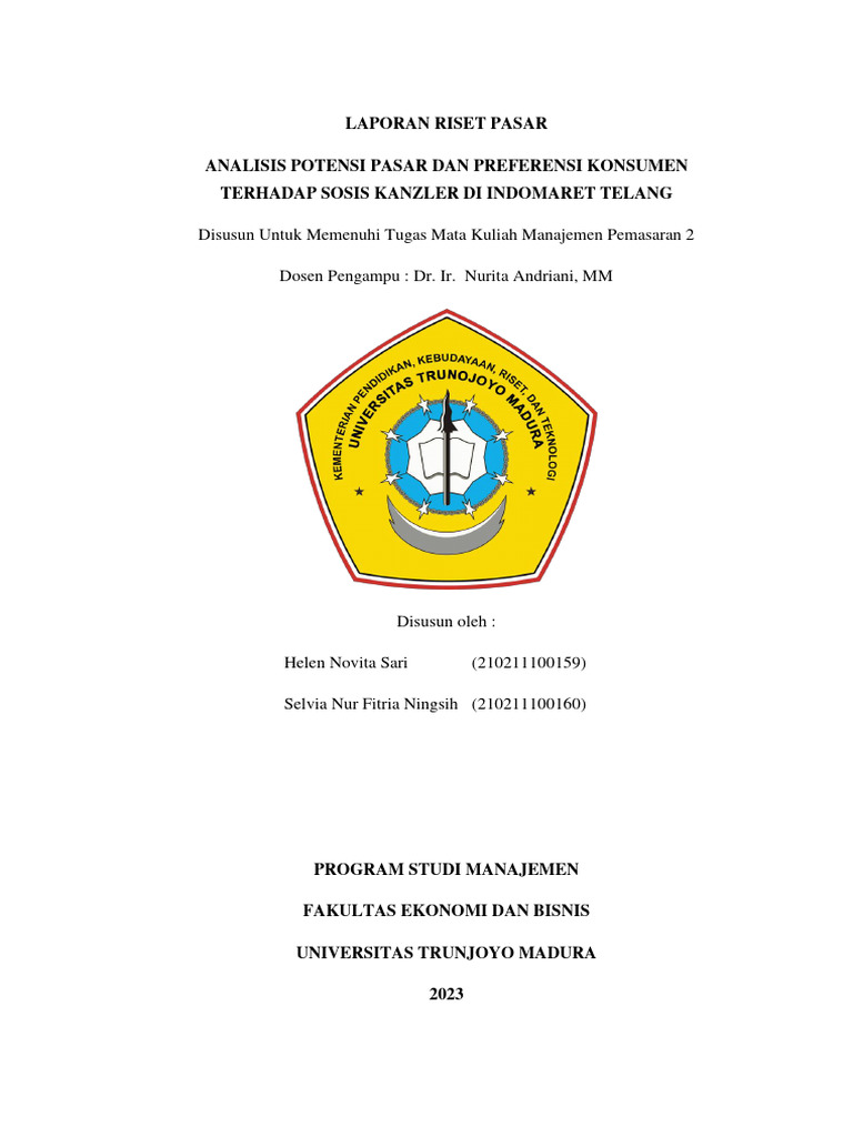 LAPORAN RISET PASAR KANZLER | PDF