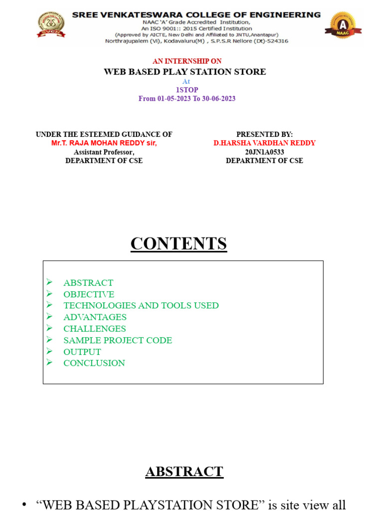 Harsha Internship | PDF