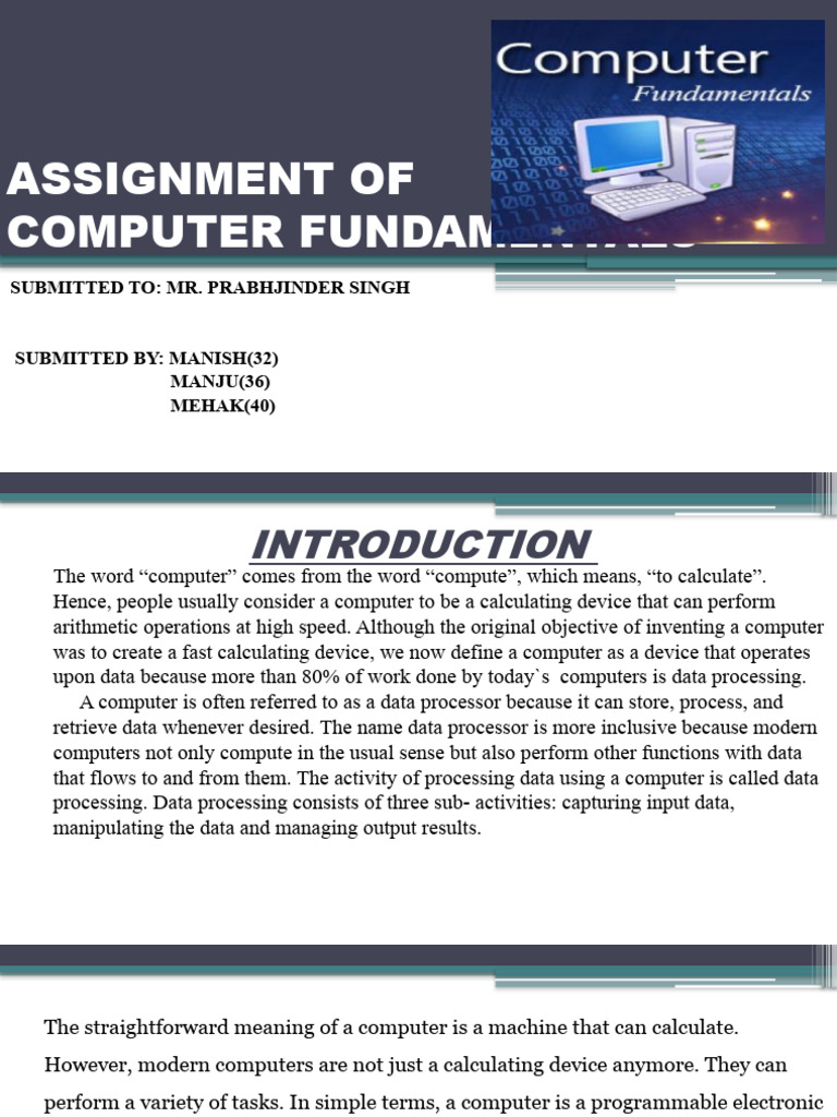 Introduction To Computer | PDF | Random Access Memory | Integrated Circuit