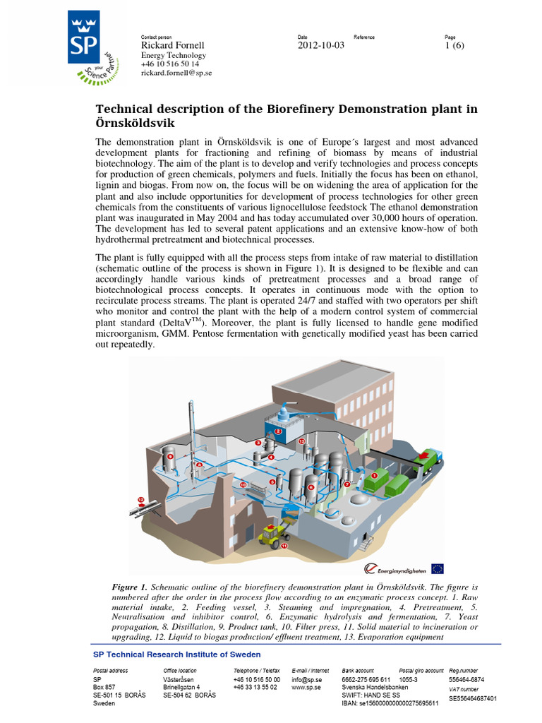 Biorefinery Plant Overview in Örnsköldsvik | PDF | Biorefinery | Biofuel