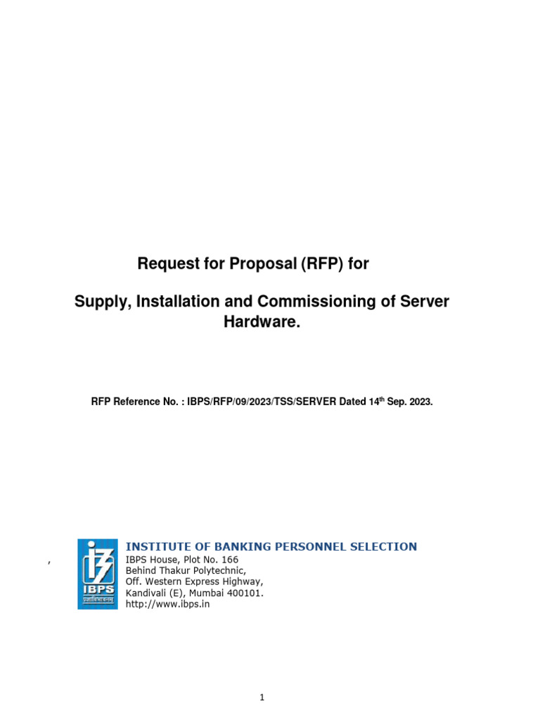 RPF Hardware | PDF | Request For Proposal | Solid State Drive