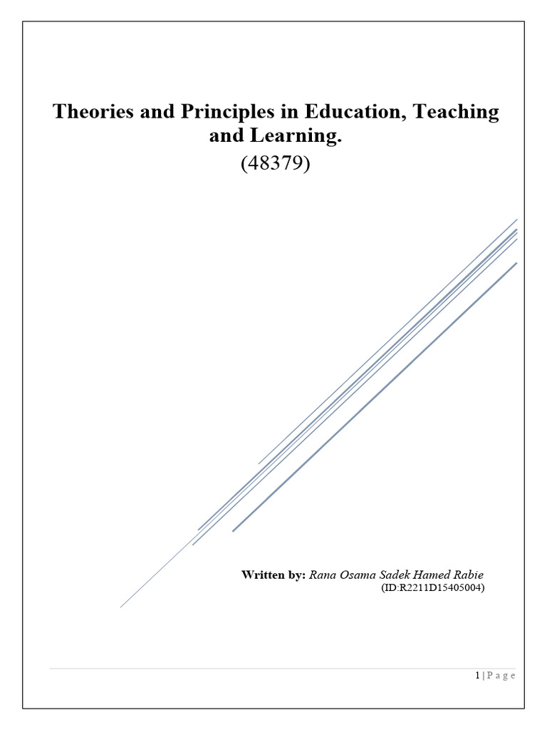 Theories and Principles of learning, education and teaching | PDF ...