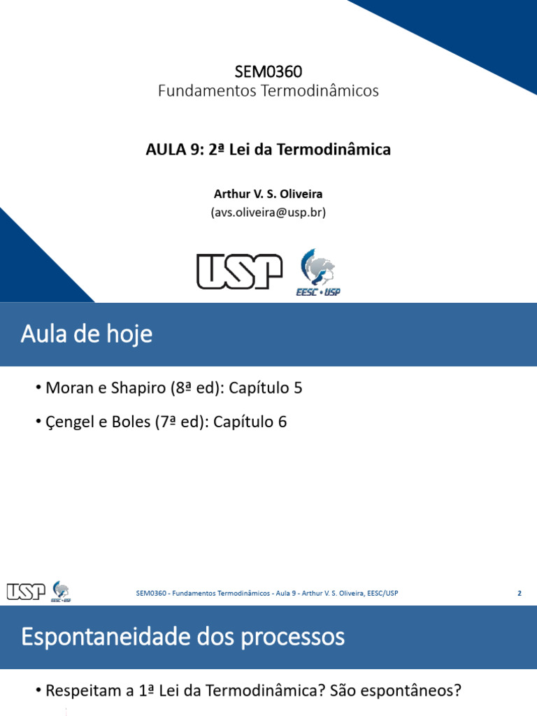 Aula 9 - 2a Lei Da Termodinâmica | PDF