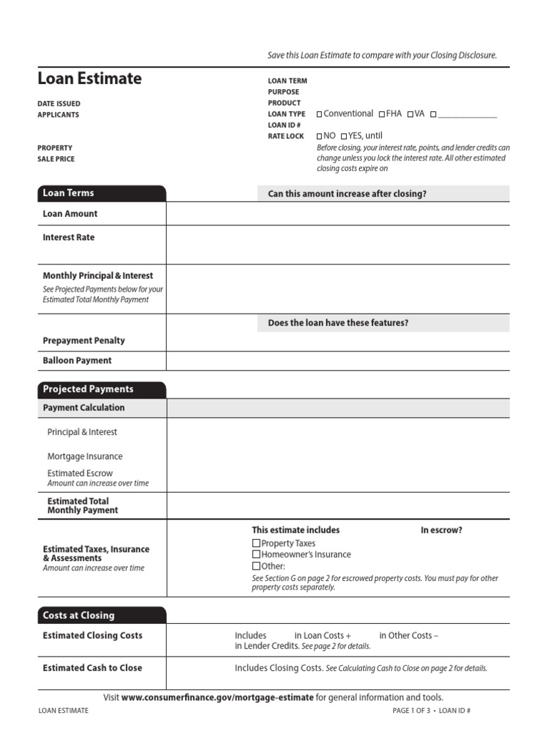 Loan Estimate | PDF | Refinancing | Loans