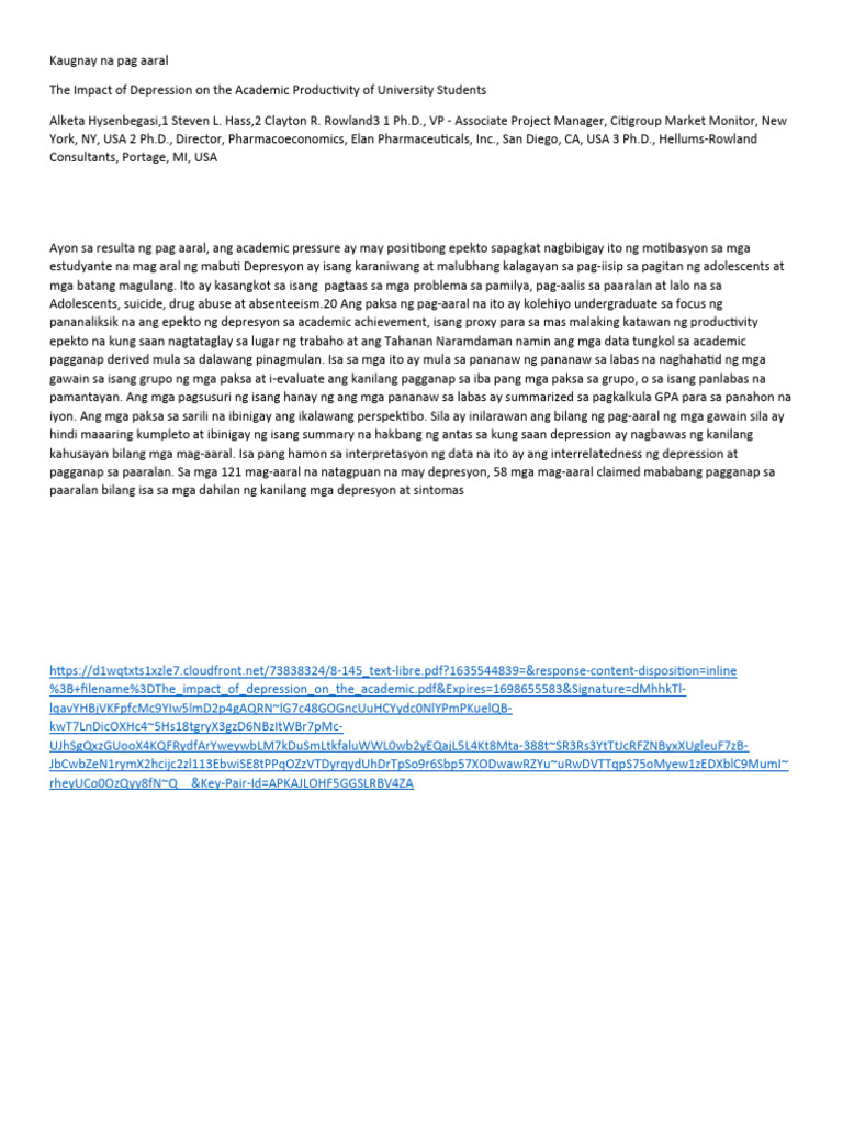 Study 3 Depresyon | PDF