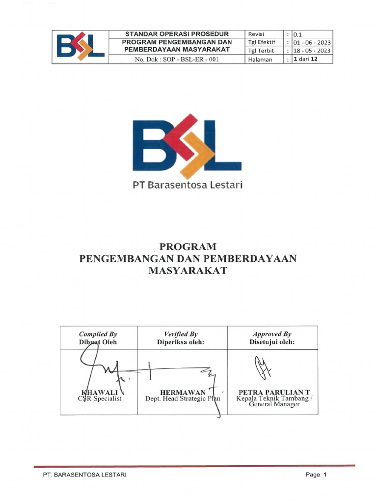 SOP Pemberdayaan Masyarakat - PPM - Ok | PDF | Bisnis | Pengelolaan ...