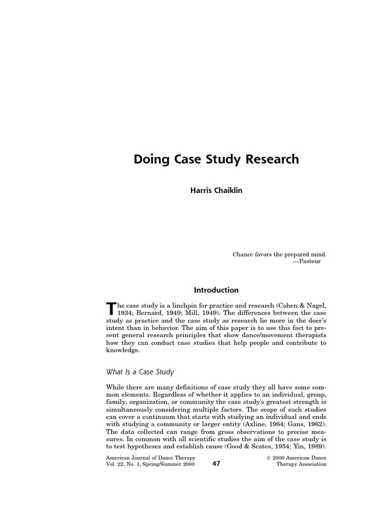 Doing case study research - Chaiklin | PDF