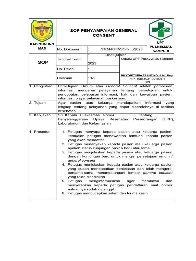 Sop General Consent | PDF