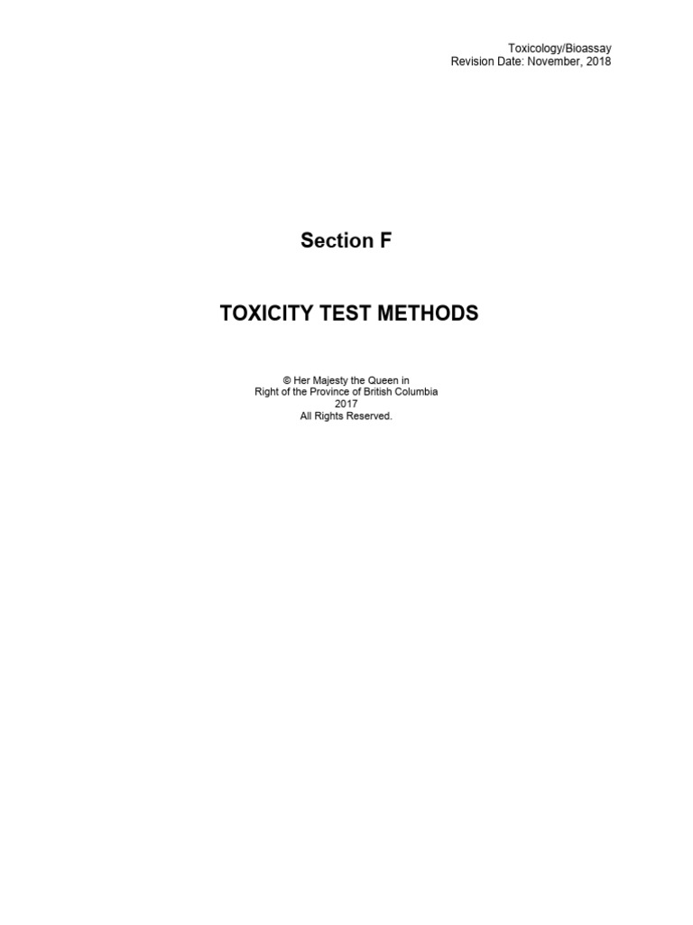Section F Toxicity Test Methods | PDF