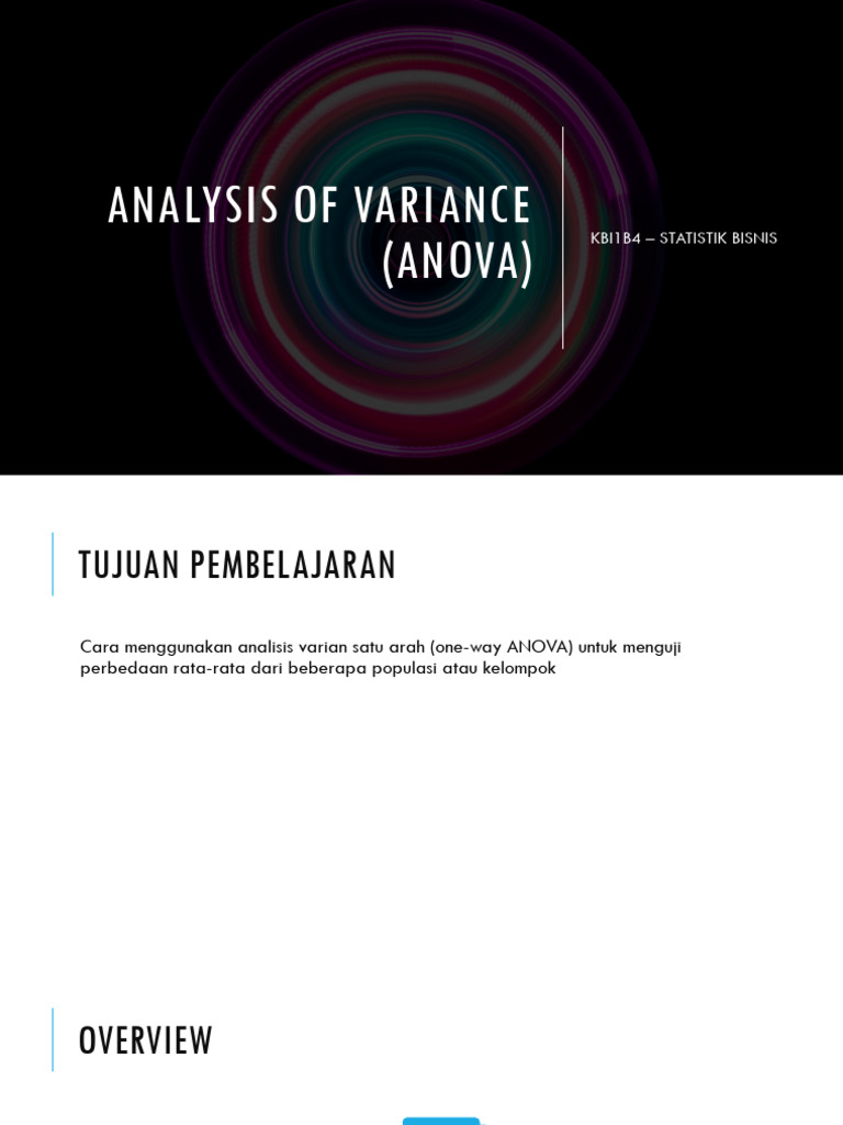 Panduan Lengkap One-Way ANOVA | PDF