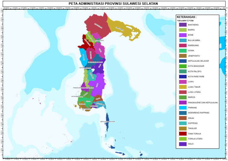 Peta Administrasi Sulawesi Selatan | PDF