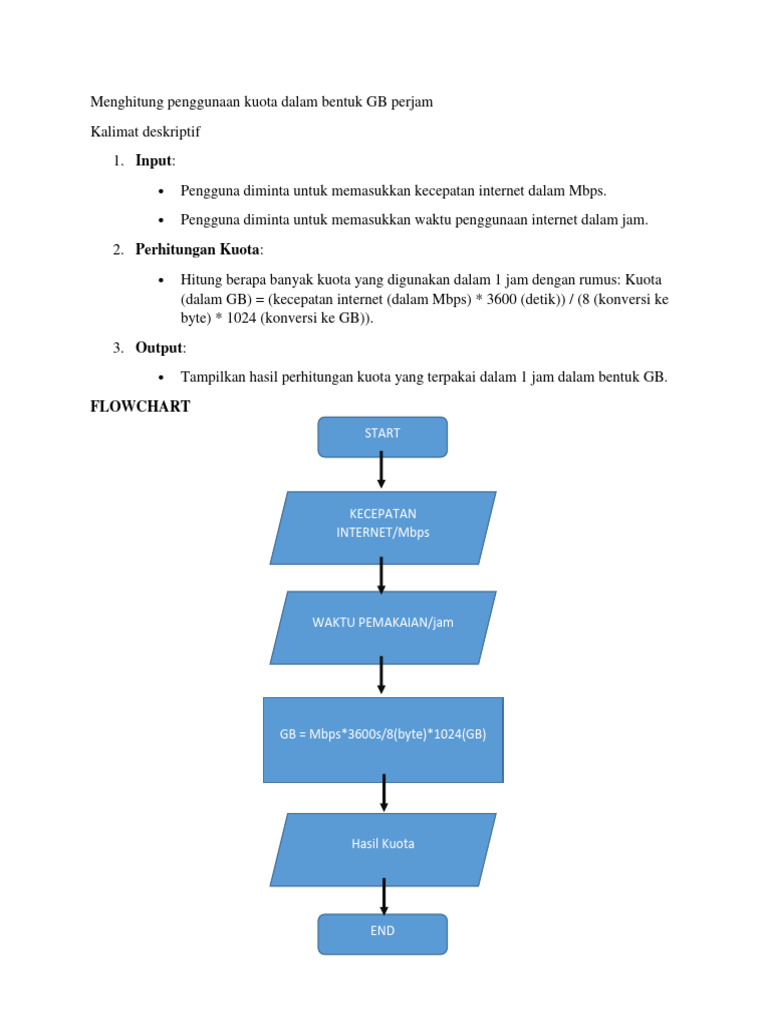 Menghitung Penggunaan Kuota Dalam Bentuk GB Perjam | PDF