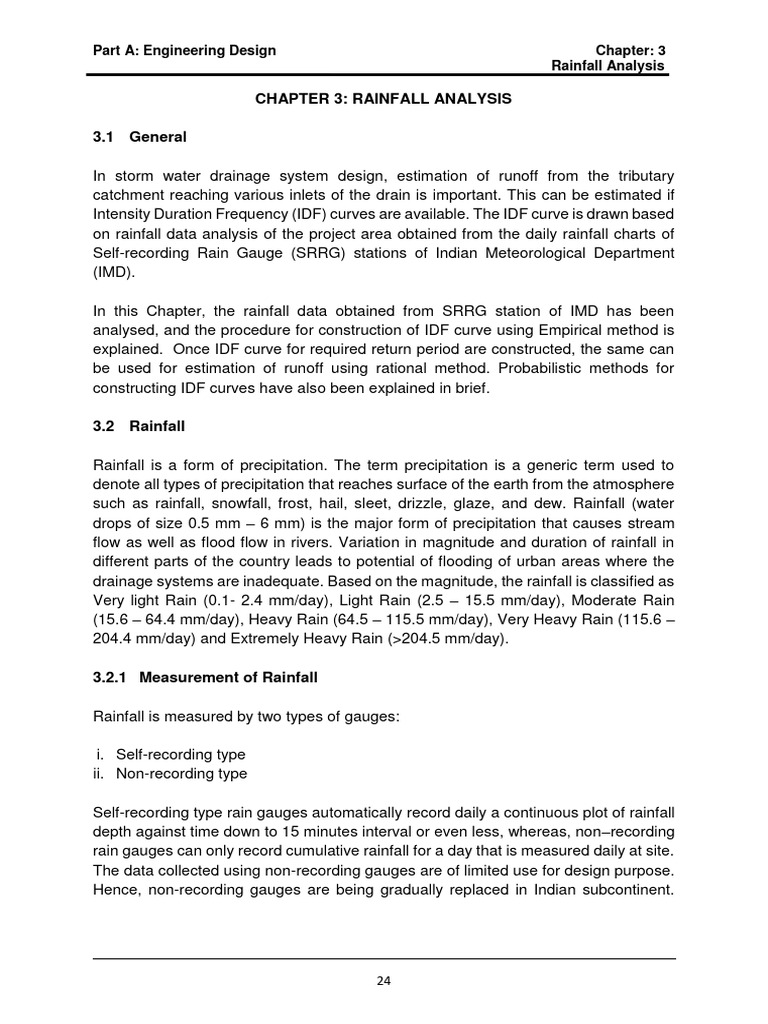 Rainfall Analysis - Cha-3 - CPHEEO | PDF | Precipitation | Rain