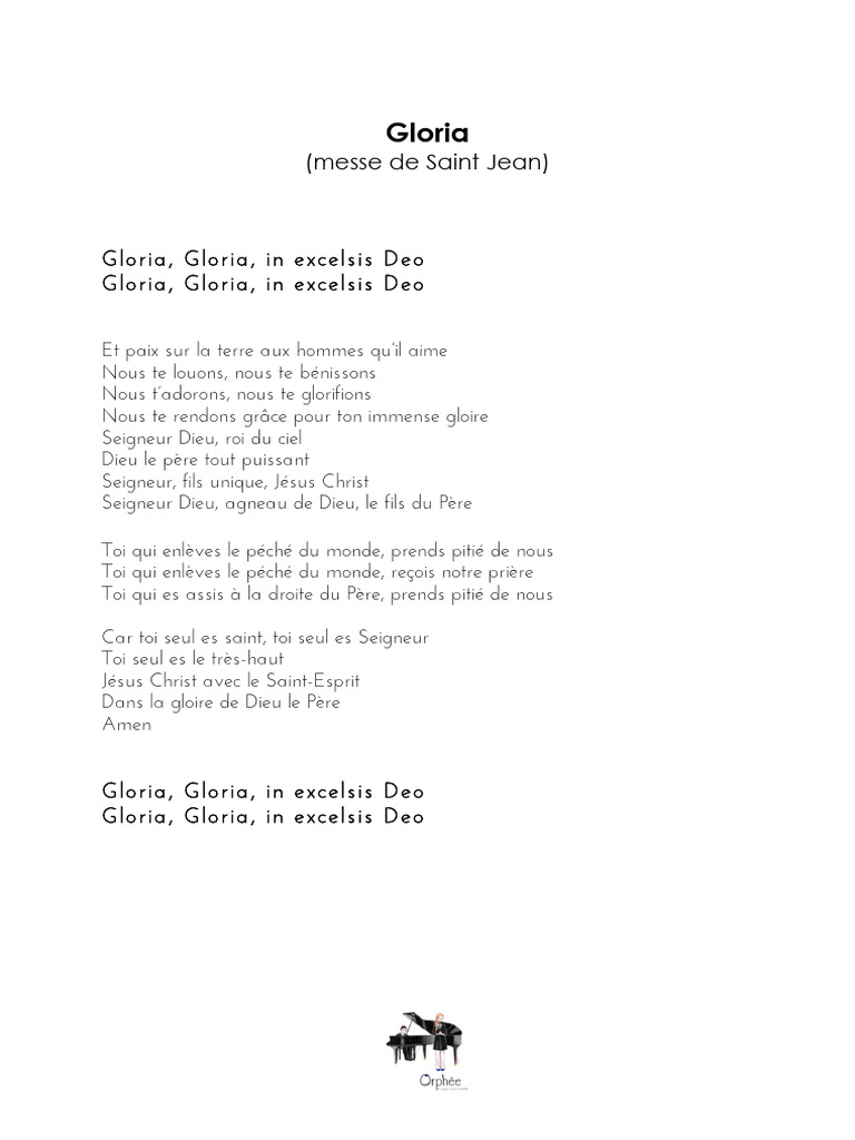 Gloria (Messe de Saint Jean) | PDF