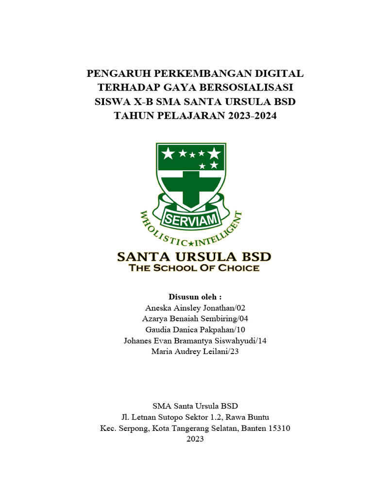 Perkembangan Digital Terhadap Gaya Interaksi Siswa | PDF | Ilmu Sosial ...