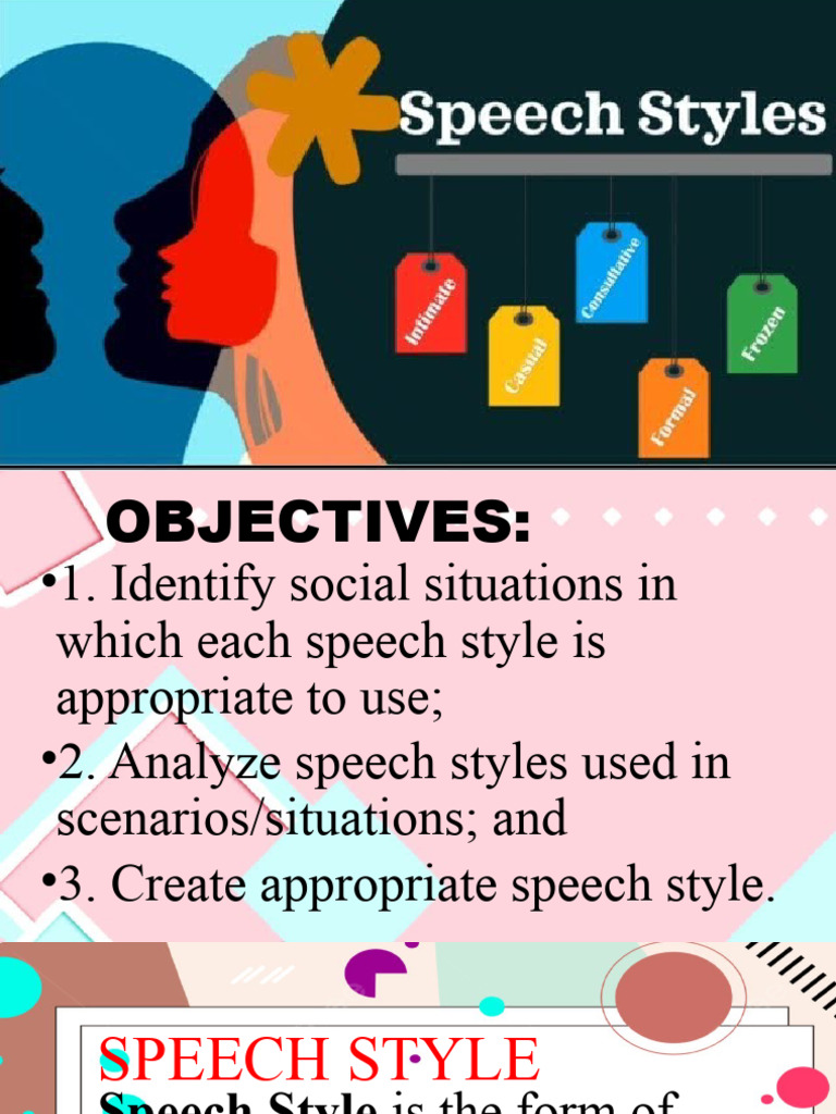 Speech Style | PDF | Speech | Communication