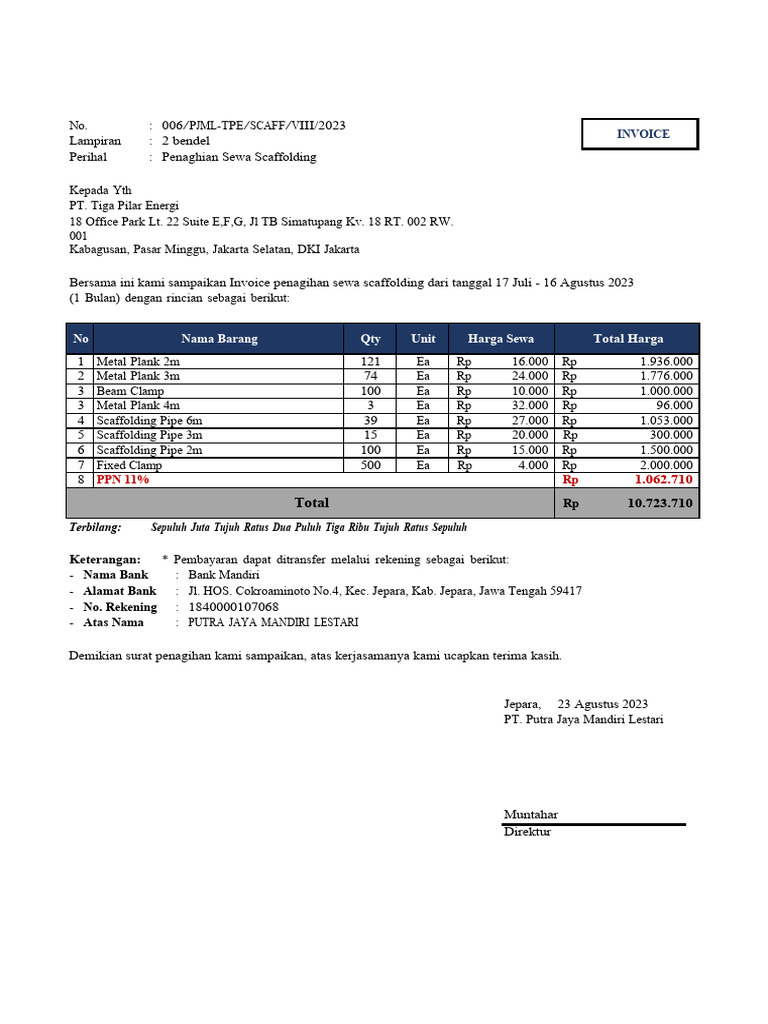 Tagihan (Penawaran) | PDF
