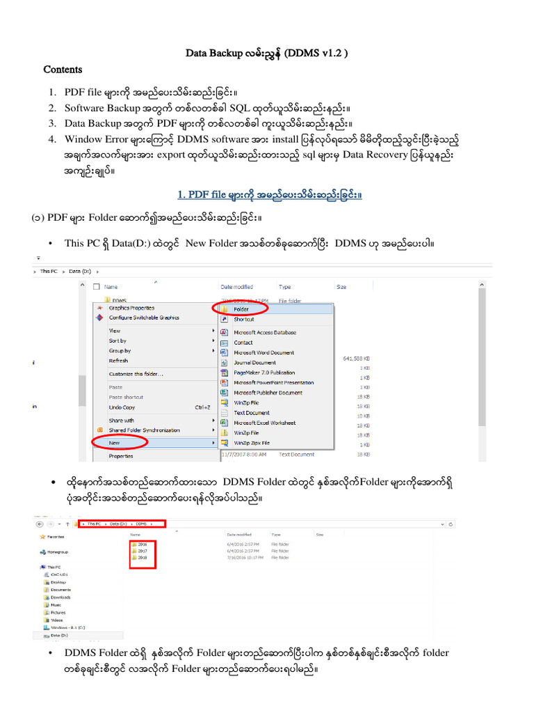 DDMS V 1.2 Data Backup Guide | PDF