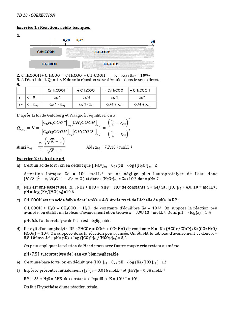 TD CH18 Correction | PDF