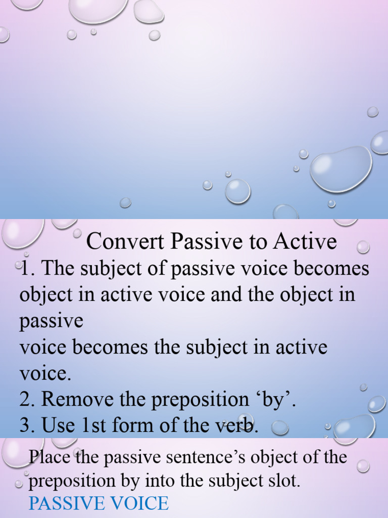 Convert Passive To Active Voice | PDF