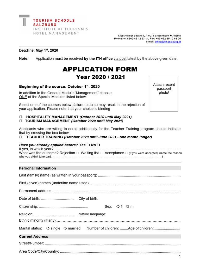 Ith 56.-Batch Application Form | PDF | Test Of English As A Foreign ...