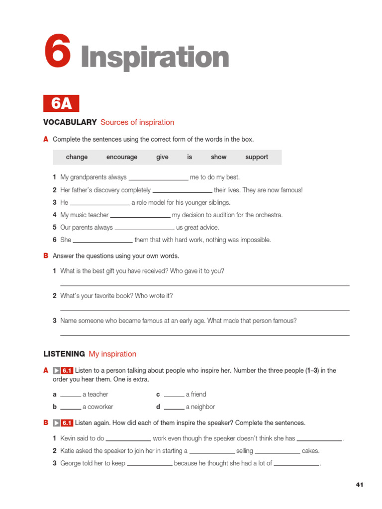 Keynote American Level 2 Unit 6 Workbook | PDF