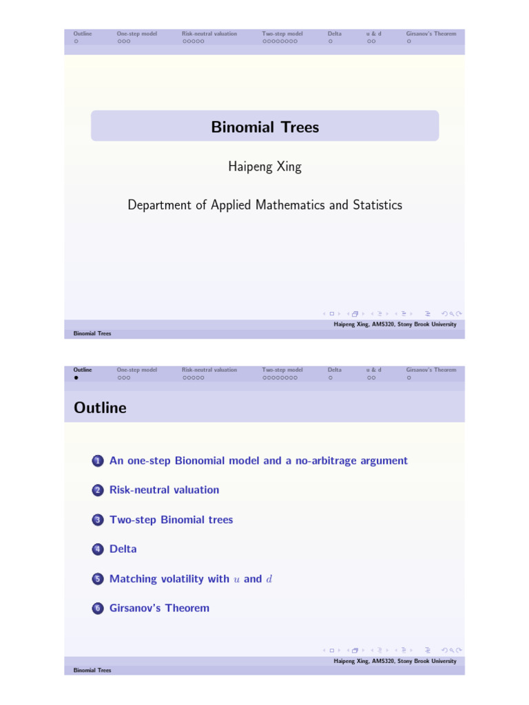 Binomial Trees by Saidul Alam | PDF | Option (Finance) | Applied Mathematics