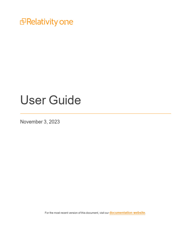 RelativityOne - User Guide | PDF | Login | Password