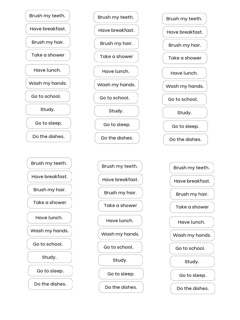 Daily Routines Worksheet 6e Anglais | PDF | Wellness